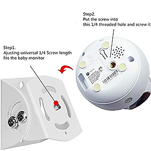 Baby Monitor Wall Mount for Infant Optics DXR-8,Adjustable Angle Mounting Brackets for Motorola,Babysense,HelloBaby and Most Universal Monitors Camera,Aluminum Alloy Material(White)