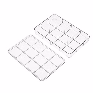 Juvielich Clear Plastic Organizer Box,12 Grids Fixed Storage Container Jewelry Box for Beads Art DIY Crafts Jewelry Fishing Tackles 9.06" x 5.91" x 1.57"(LxWxH) 1PCS