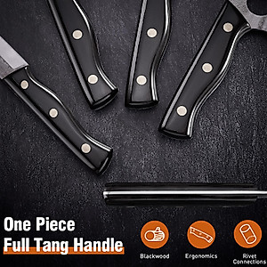 Naitesen 4PCS Butcher Knife Set Hand Forged Meat Cleaver Chef Knife Boning Knife Utility Knife Very Sharp for Meat Cutting Butcher Chopping for Home Cooking