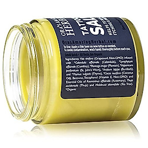 Tattoo Salve, Tattoo Aftercare, Tattoo Balm, Tattoo Healing Ointment, Tattoo Cream, Tattoo Moisturizer, Made in The USA with Organic Ingredients, Plastic Free Tattoo Care, Ora's Amazing Herbal