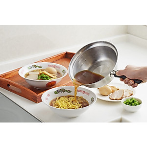 Yoshikawa 1216029 Single-Handed Pot, Gas Flame and Induction Compatible, 7.1 inches (18 cm), Donburi Ramen, Stainless Steel, Made in Japan, Pot, Deep Spout Included, For One Person
