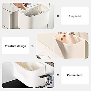 Veemoon Garbage Cans for Kitchen Trash Cabinet Wall Hanging Bathroom Garbage Can Punch Free Small Trash Can Plastic Waste Basket for Rv Office Bedroom Dorm Kitchen Trash Cans