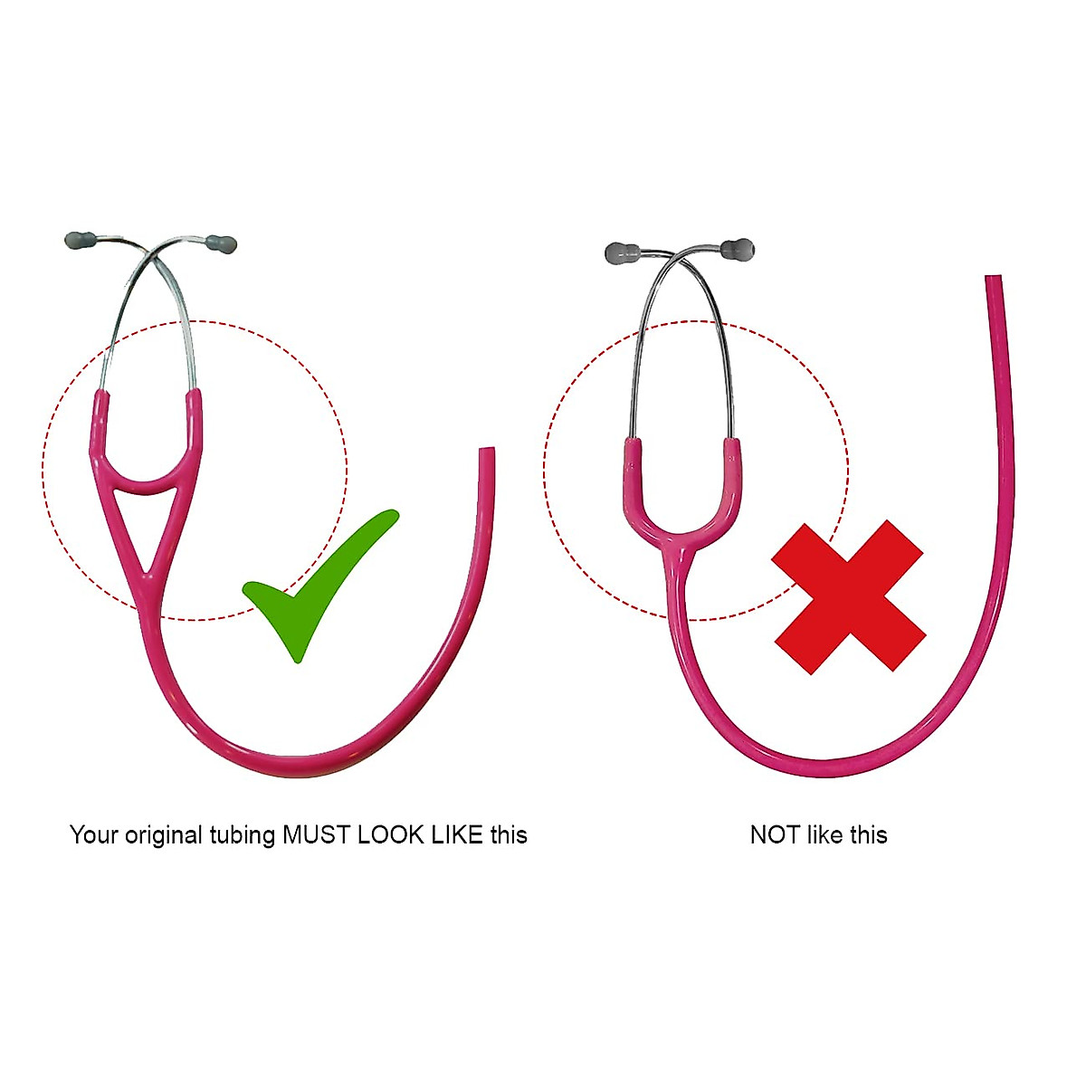 Replacement Tube by Reliance Medical fits Littmann® Cardiology III® Stethoscope RASPBERRY Color