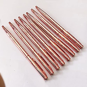 MSTOKIN Metallic Rose Gold Pens Cool Fancy Pens for Women & Men Journling Cute Pen Set Luxury Nice Pretty Pens with Gift Box (8-Pack rose gold Metal Thin Pens)