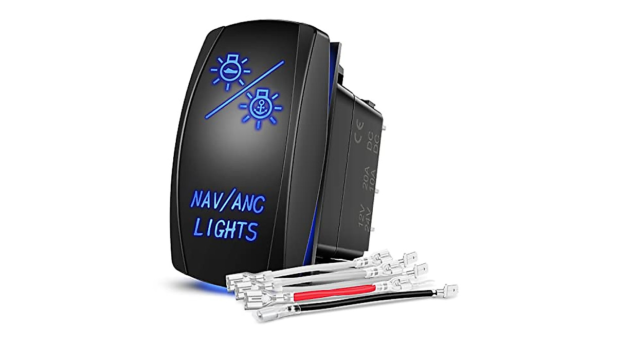 Nilight Navigation Anchor Switch 7-Pin DPDT On-Off-On 12V/24V