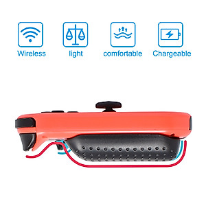 FYOUNG Wireless Keyboard Compatible with Nintendo Switch/Switch OLED, Wireless Gamepad Chatpad Message Keyboard for Switch, 2.4G USB Rechargable Handheld Remote Control Keyboard with a 2.4G receiver