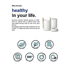 LE TAUCI Sugar Bowl with Lid and Spoon, Ceramic Sugar Bowl, Sugar Jar for Kitchen, Coffee bar, Countertop, 12 oz Salt Container, Modern Farmhouse Kitchen Decor, White