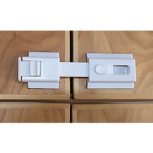 The Door Guardian No Drilling Fridge Lock - White | Home Refrigerator Door Lock, Latch Catch Toddler Kids Child Fridge Locks Baby Safety Child Lock