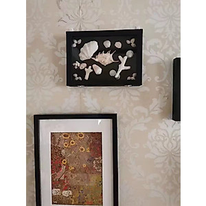 Wowagoga 11x8 Inch Dustproof Enamel Pin Display Case Shadow Box Frame with Hooks for Military Medal Jewelry Pin Badge Collection, Black