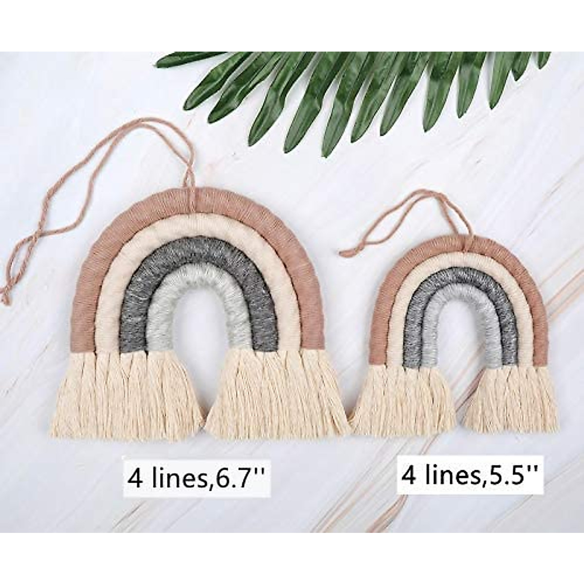 ZWA Rainbow Wall Hanging,Rainbow Wall Art,Handmade Macrame Rainbow Wall Decor for Nursery Kids Room Home Decor