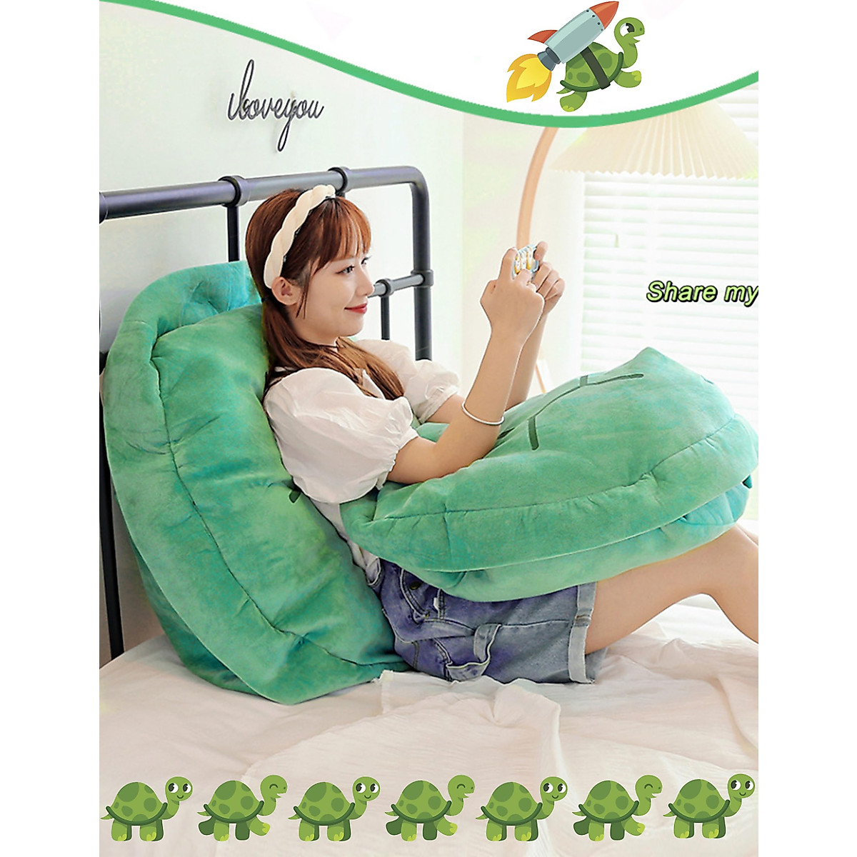 Rruonshully 40 Inch Wearable Turtle Shell Pillows Tortoise Shell Plush Turtle Stuffed Animal Dress Up Cushion Costume for Adlut