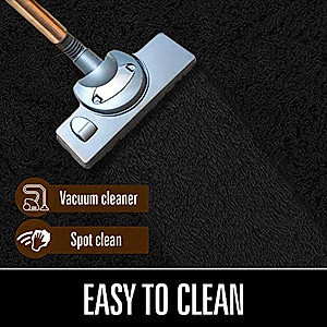 HOMORE Luxury Fluffy Area Rug Modern Shag Rugs for Bedroom Living Room, 5x8 Feet Super Soft and Comfy Carpet, Cute Carpets for Kids Nursery Girls Home, Black