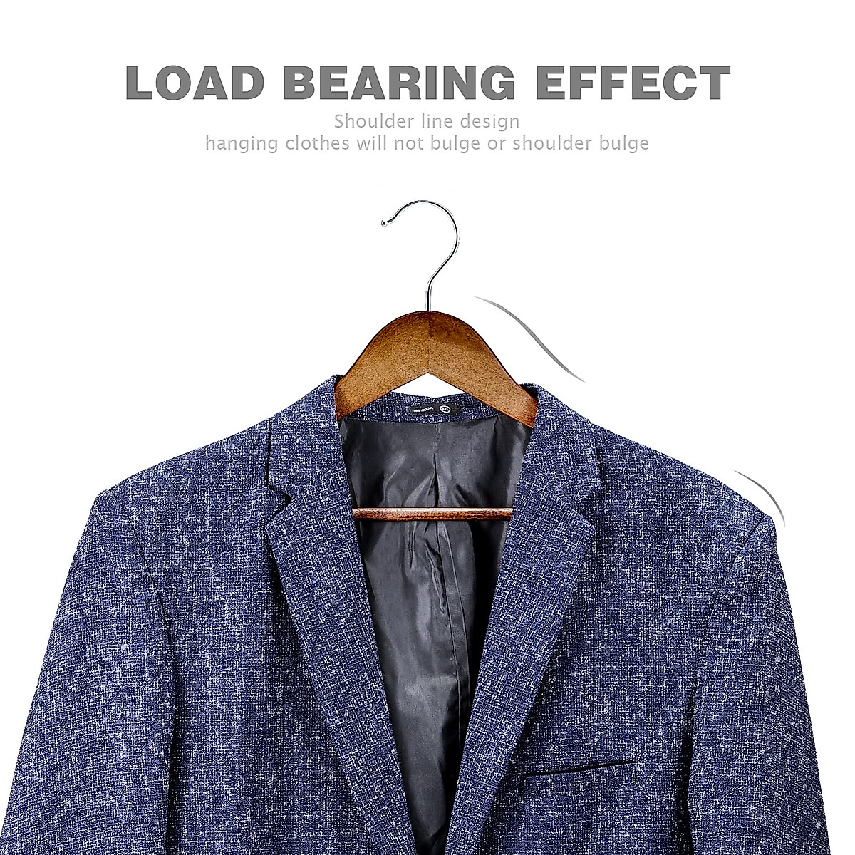 HOUSE DAY Wooden Hangers 30 Pack, Solid Wood Coat Hangers Heavy Duty, Smooth Finish Bulk Wooden Hangers with 360°Swivel Chrome Hook, High-Grade Wooden Clothes Hanger, Bamboo Hangers for Adult