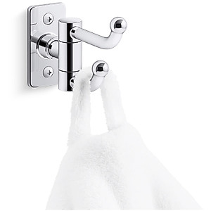 Kohler K35927-SN Castia by Studio McGee Double Hook Robe Hook Vibrant Polished Nickel