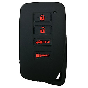 Coolbestda Rubber Smart 4buttons Key Fob Full Cover Remote Case Keyless Protector Jacket for Lexus 2018 NX300h 2018-2013 ES350 GS350 2016-2013 GS300h GS450h Black