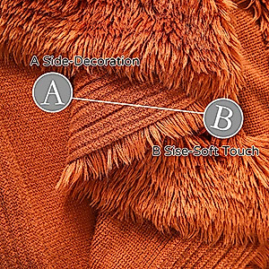 Blagic Extra Soft Throw Blanket for Couch-Lightweight Cozy Blankets and Throws for Bed & Sofa, Decorative Fuzzy Throw Blanket with Tassels(Orange Rust,50 x 60 in)