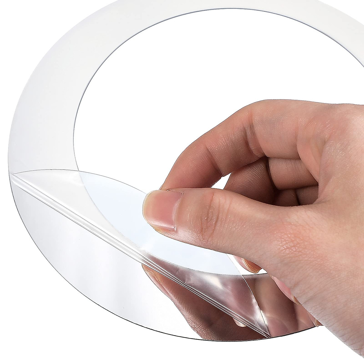 32 Pieces Removable Circle Wall Mirror Sticker Round Decal Acrylic Setting for Home Living Room Bedroom Decor, 1.5-13.5 cm(Silver)