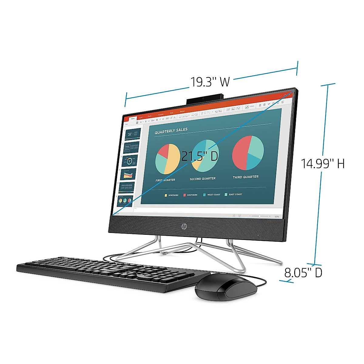 HP 2022 Newest 22-inch FHD IPS Touchscreen All-in-One Desktop Computer - Dual-Core AMD Ryzen 3 3250U - 12GB DDR4 RAM-256GB SSD - DVD-RW - WiFi Bluetooth - Windows 10 Pro - Black w/RATZK 32GB USB