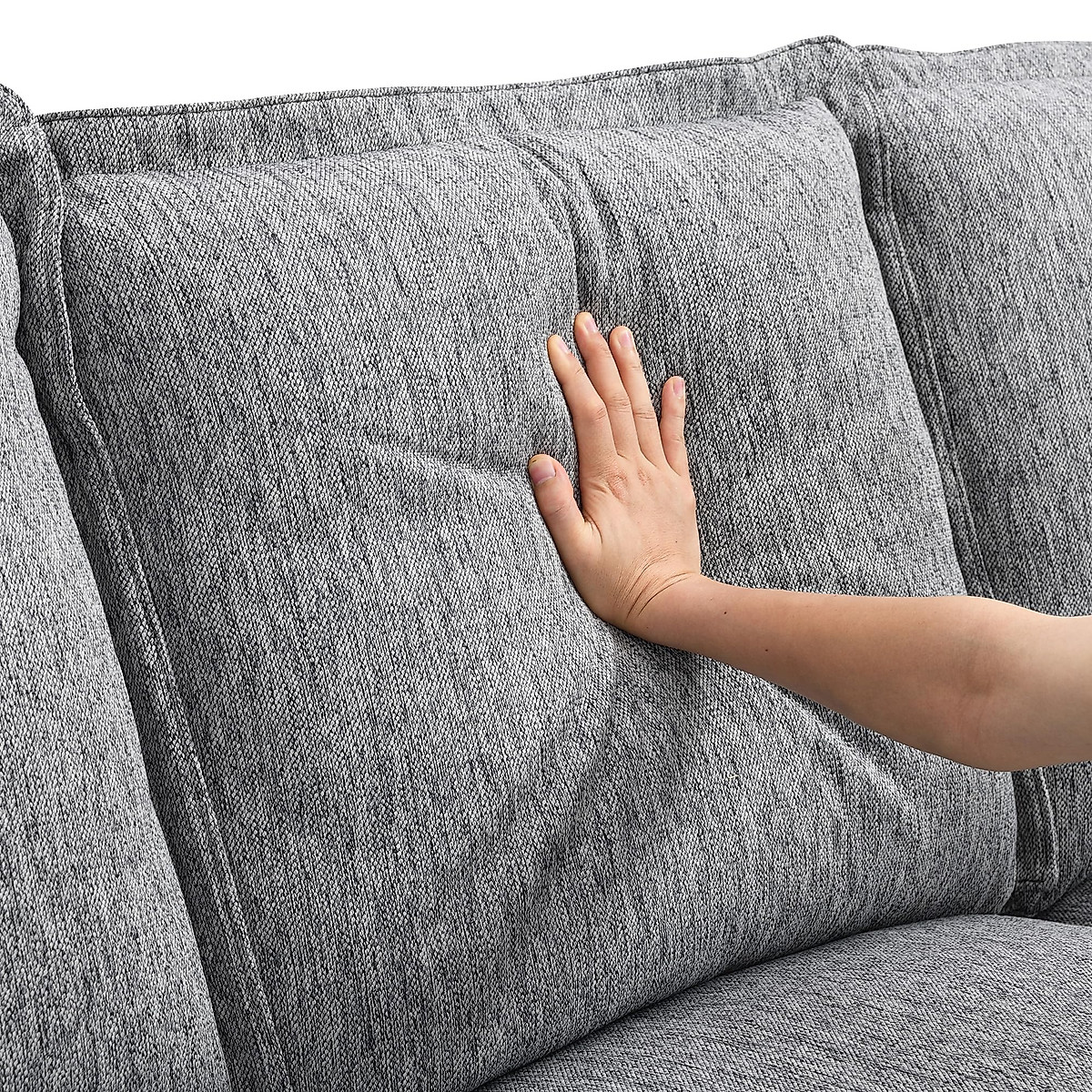 JURMALYN Modular Sectional Sofa Couch with Power Recliner Chair for Living Room, Convertible L- Shaped Sofa Couch with USB Charge Ports, 5-Seater Corner Sofa for Home Office Theater-89.7'' Grey