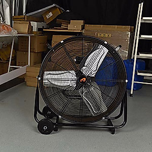 AA011 24-Inch High Velocity Industrial Drum Fan, 7500 CFM Air Circulator for Warehouse, Garage, Workshop and Barn Use,Two-Speed