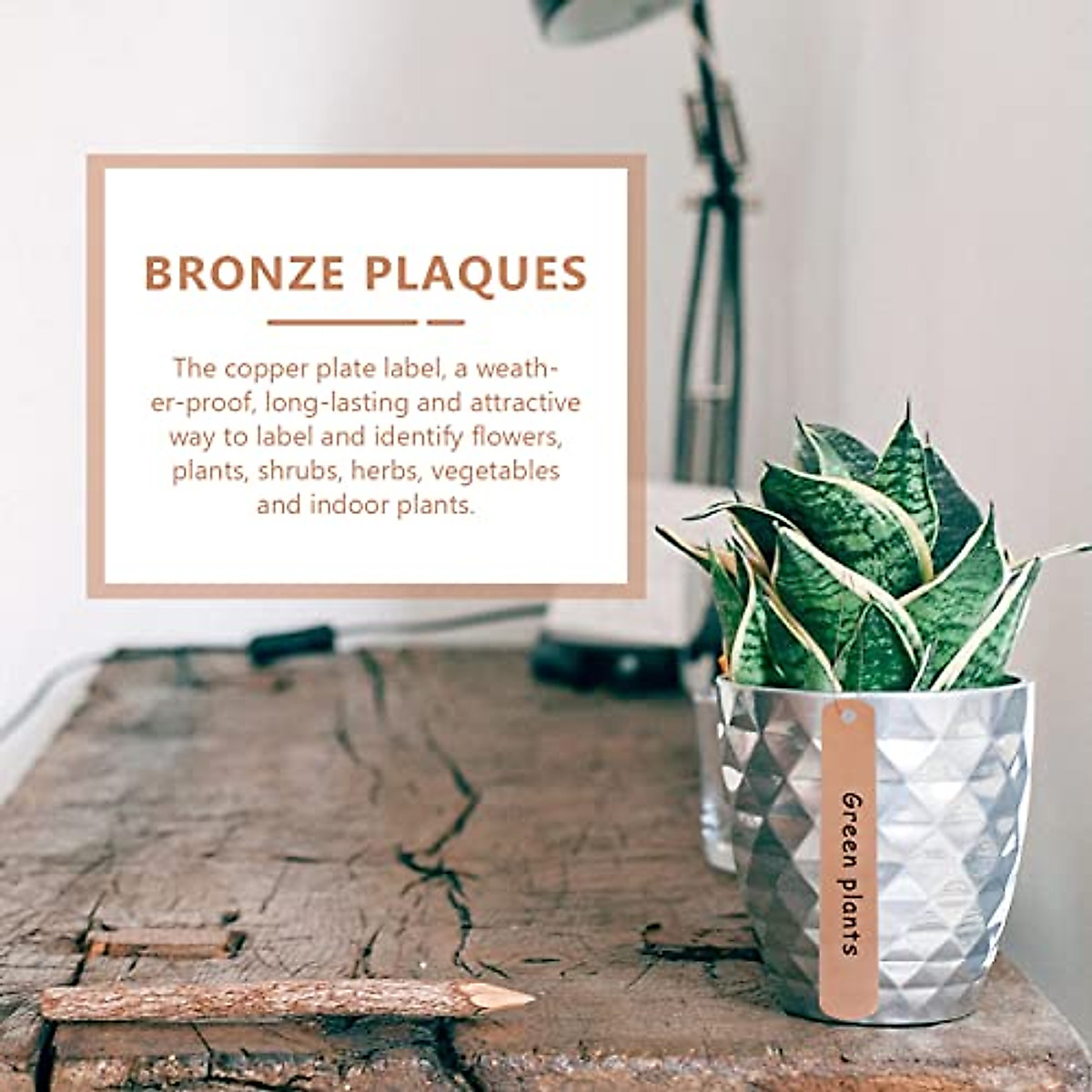 Hemoton Plant Accessories 60 Packs Copper Garden Tags with Ties, Reusable Hanging Copper Gardening Labels for Farm Pots Flower Bed, 4.7-Inch Garden Tags