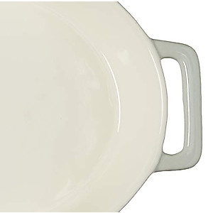 LE REGALO Stoneware Oval Baking Dish, 14x9.5x2.5, White