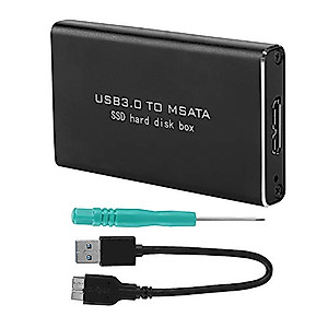 Garsentx Hard Drive Enclosure, PCI-E SSD Solid State Disk Enclosure Hard Disk Box 6Gbps Support 30mm*30mm/50mm MSATA Interface of SSD Solid State Hard Disk with mSATA Interface Drive