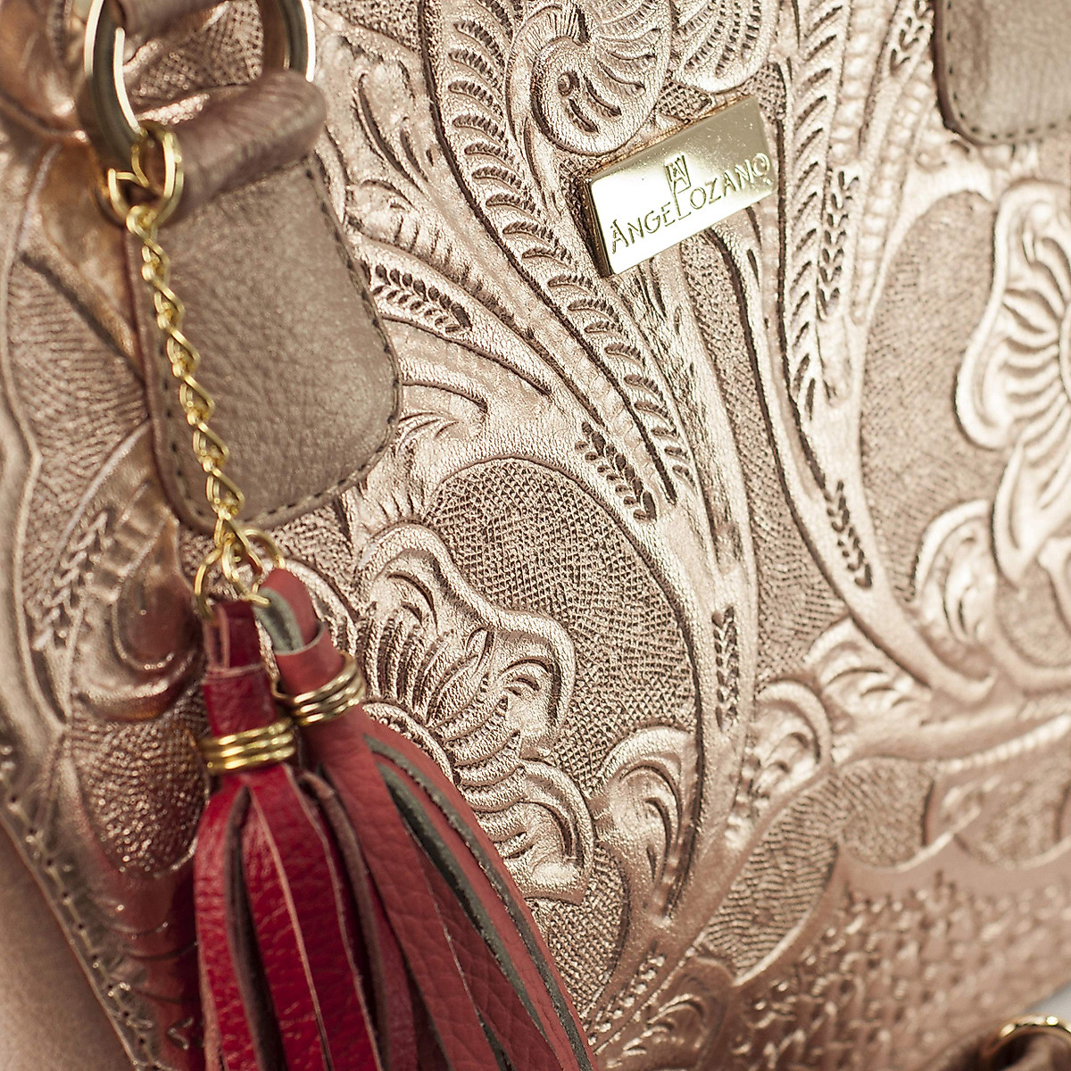 A ÁNGELOZANO Lady bag, Genuine Leather bag, Handcrafted bag, Engraved bag, Hand bag, Women's bag, Citlali Model