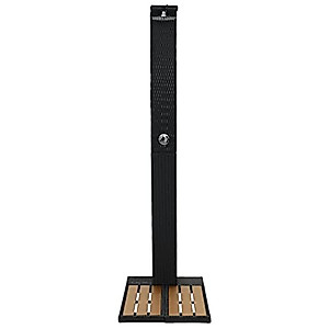 vidaXL Garden Shower Freestanding Rotatable Shower Nozzle Water Pressure Adjustable Outdoor Patio Poolside Shower Bath Stall Poly Rattan WPC