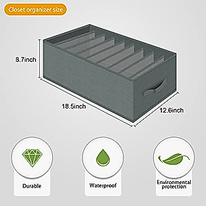 KOMIWOO Wardrobe Clothes Organizer, 9 Grid Clothes Organizer Washable Closet Drawer Storage Organizer for Pants, Jeans and T-Shirt