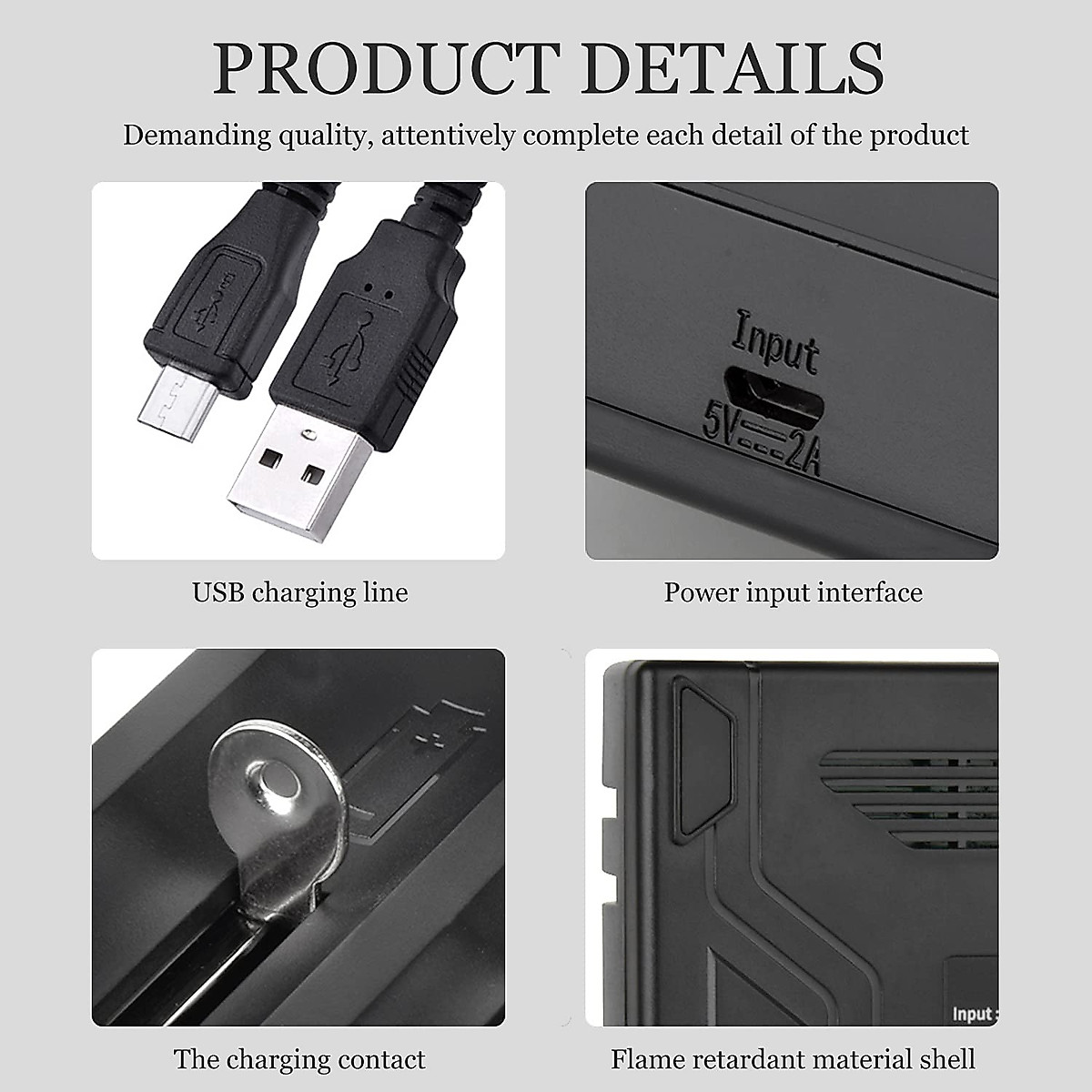 JIECAN LCD Universal Battery Charger, 4 Bay AA AAA Battery Charger,USB High-Speed Charging, Independent Slots, Smart Fast Charging Battery Charger for 3.7V Ni-MH Ni-CD AA AAA Rechargeable Batteries