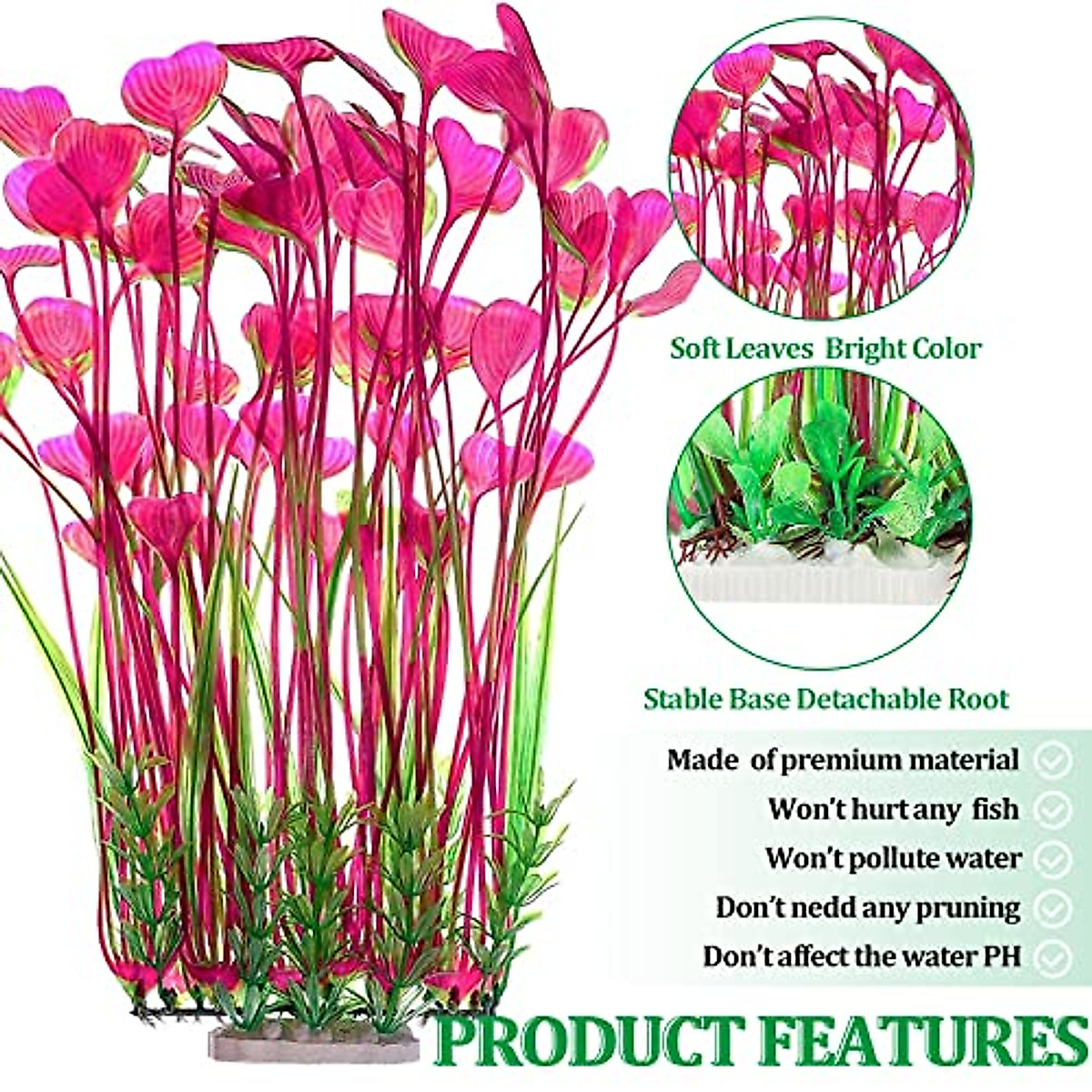 58 Pcs Artificial Aquarium Plant Plastic Fish Tank Decorations Fish Tank Accessories Aquatic Turtle Tank Accessories for Household and Office Aquarium Simulation, Small to Large