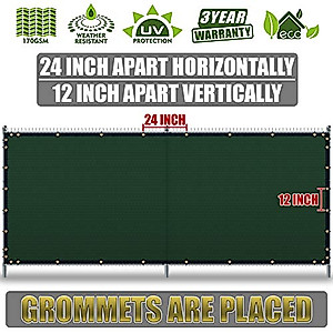 ShadeMart 6' x 50' Green Fence Privacy Screen Windscreen Shade Fabric Cloth HDPE, 90% Visibility Blockage, with Grommets, Heavy Duty Commercial Grade, Cable Zip Ties Included (We Customize Size)