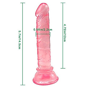 5.7 inches Hidden Packing Silicone Suction Cup Realistic Classic Dick Wand with Strong Suction Cups for Men and Women or Men's and Women's Games-QFHG