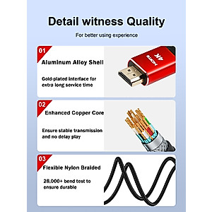 SKW USB C to HDMI Cable 4k 3.3ft, USBC Adapter for Monitor, Connector ChromeBook, USB-C Cord Mac MacBook pro 2022 Surface 8 VivoBook Flip 14 Aspire 5 and More