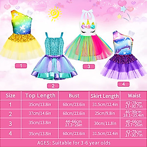 Latocos Girls Princess Dress up Trunk Dress Up Clothes for Little Girls Unicorn Mermaid Pretend Play Costume Set for Toddlers Ages 3-6 Years