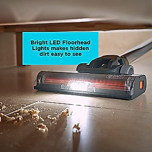 BLACK+DECKER POWERSERIES+ 20V MAX Cordless Vacuum, LED Floor Lights, Lightweight, Portable, Battery Included (BHFEA18D1)