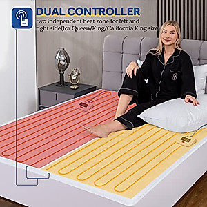 Sealy 3M Scotchgard Heated Mattress Pad | Quilted Cotton Electric Bed Warmer with 10 Heat Setting Dual Controller | 1-12 Hours Auto Shut Off | 17" Deep All Around Elastic Pocket, Cal King