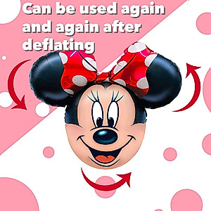 Big Cartoon Girl Mouse Balloon – Foil Birthday Balloon Decorations Animated Mouse Head Balloon Kids Party Supplies Giant Foil Balloons