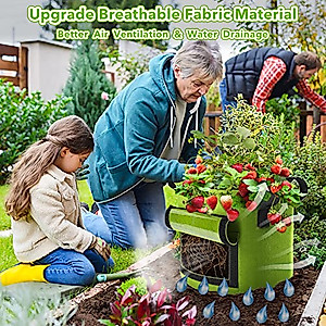 RVZHI 5 Packs 10 Gallon Potato Growing Bags, 400G Heavy Duty Fabric Potato Grow Bags with Flap, Garden Plant Grow Bags for Growing Tomato,Vegetable and Fruits with 10Pcs Plant Labels