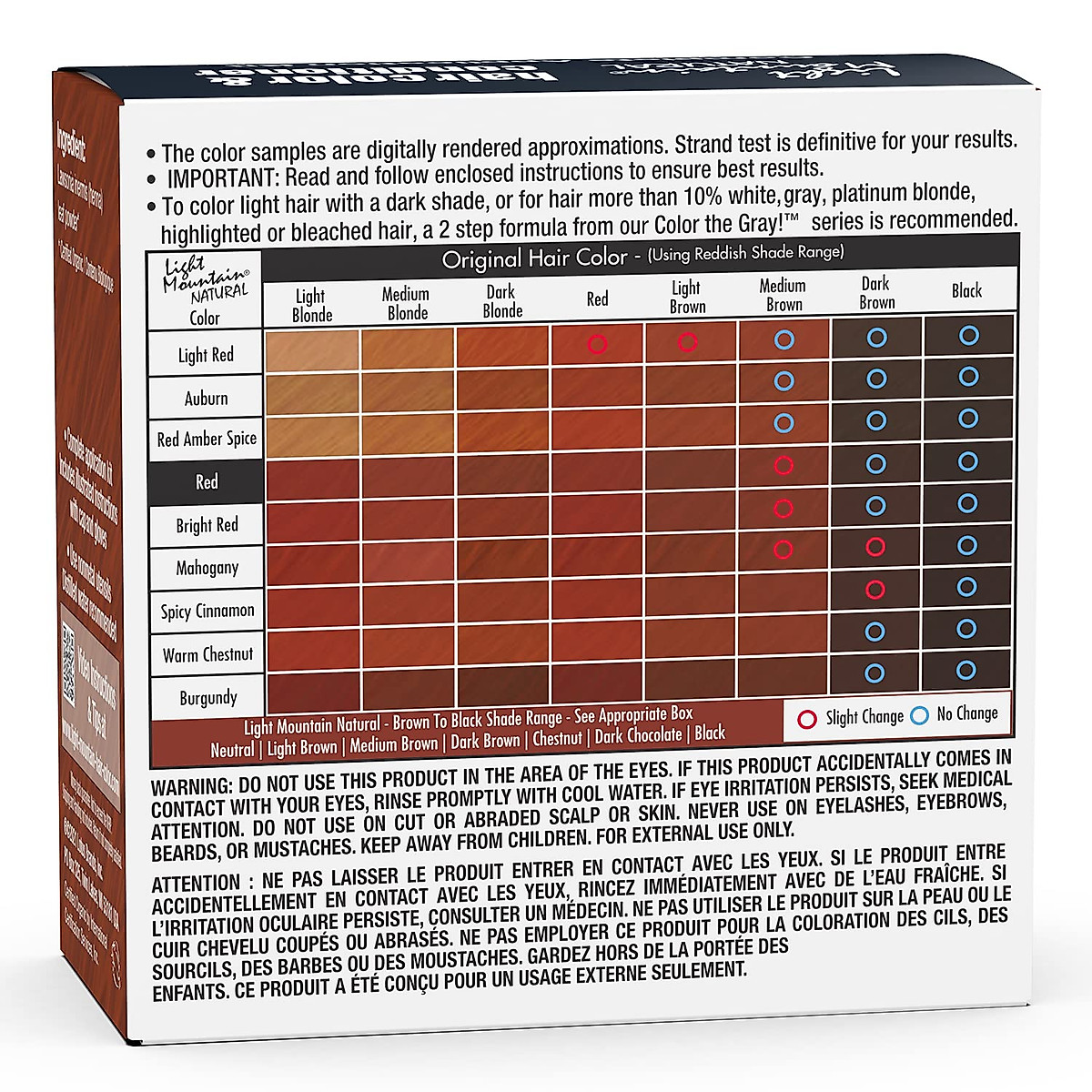 Light Mountain Henna Hair Color & Conditioner – Red Hair Dye, Organic Henna Leaf Powder and Botanicals, Chemical-Free, Semi-Permanent Hair Color + 4 Hair Clips