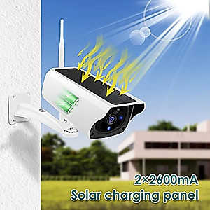 SEWMED 1080P HD Outdoor IP Wireless Security Bullet Camera with Solar Panel 4G/WiFi Home Security Protection Battery Power CCTV Surveillance Two Way Audio (4G+SD 64G)