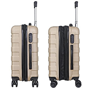 22 Inch Hardside Expandable Luggage ,Carry On Luggage With Spinner Wheels,Travel Suitcase Champagne (ABC1238)