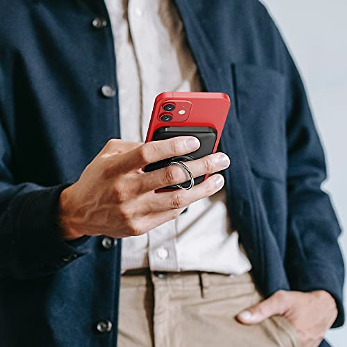 iWALK Magnetic Wireless Power Bank Small Portable Charger with Finger Holder, Wireless Earbuds for Small Ears 10mm Drivers Deep Bass & Clear Mids Highs, Mono & Twin Mode