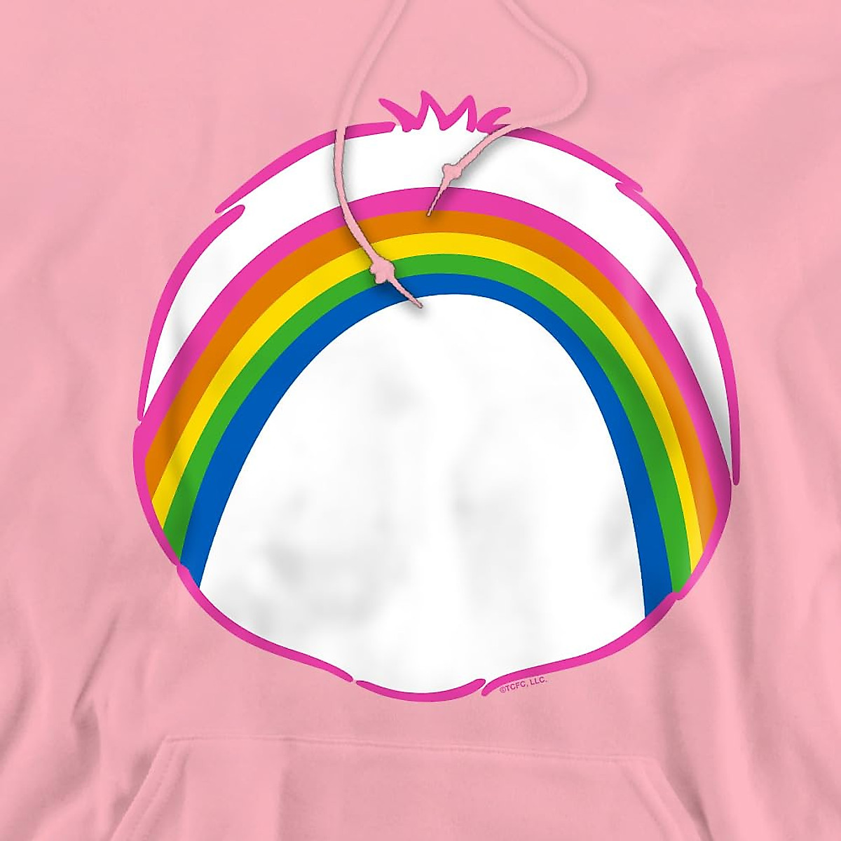 Popfunk Care Bears Cheer Belly Unisex Adult Pull-Over Hoodie Large, Pink