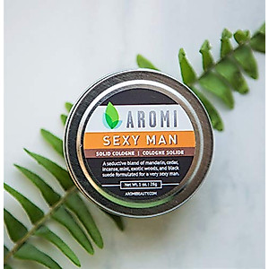 Aromi Solid Cologne | Best Men's Fragrance, Affordable Cologne for Travel, Small Men's Gift, Stocking Stuffer, Manly Gift Idea, Mint, Mandarin, Woods, 1 oz, (Sexy Man)