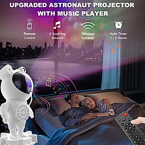 Star Projector Galaxy Night Light Projector, with Remote Control&Music Speaker, Voice Control&Timer, Starry Light Projector for Baby Kids Adults Bedroom/Decoration/Birthday/Party
