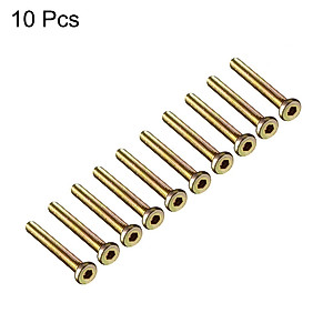 uxcell M6x45mm Furniture Bolt Hex Socket Drive Round Head Screw Zinc Plated 10pcs