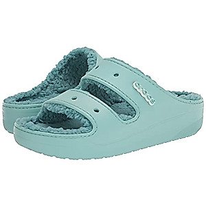Crocs Unisex Classic Cozzzy Sandals, Fuzzy Slippers and Slides, Pure Water, 6 US Men