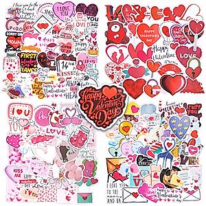 150PCS Valentines Day Stickers My Sweet Love Stickers Waterproof Heart Stickers Conversation Stickers for Kids Teens Couples Laptop Envelopes Crafts Scrapbooking Colorful Valentines Day Decorations